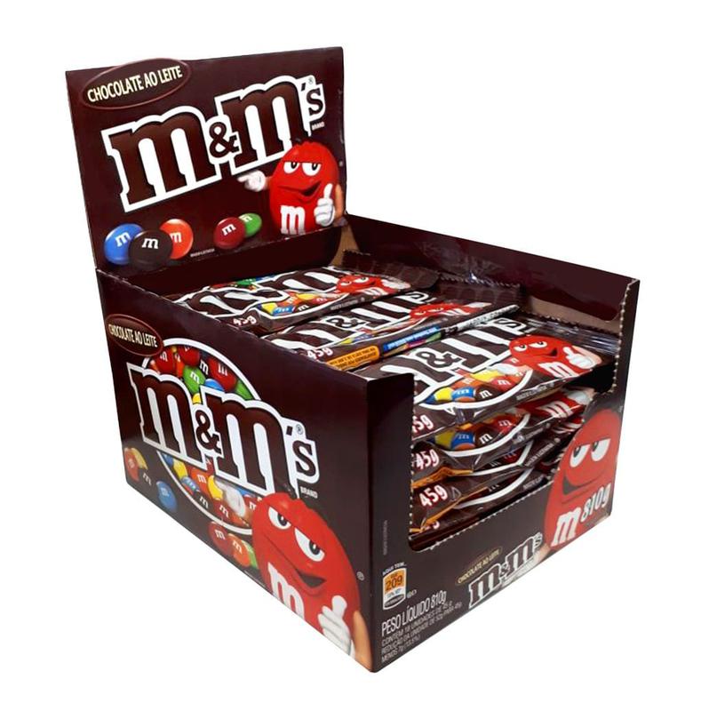 Confeito Chocolate Ao Leite M&Ms 45g c/18 - Mars - Chocolate / Barra de ...