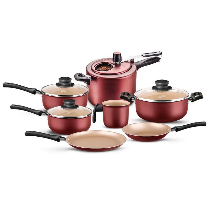 Conj Panelas Seletta 7 Pçs com Panela de Pressão Kit Jogo Antiaderente ...