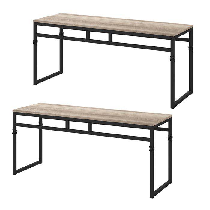 Conjunto 02 Bancos Para Mesa de Jantar Est Aço Delta 1918 Carvalho ...