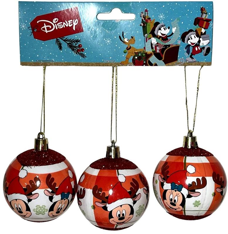Conjunto 03 Bolas Bolinhas Decoradas Enfeite Árvore Natal Disney ...