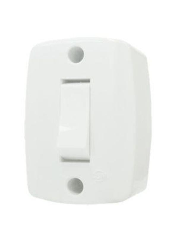 Conjunto 1 Interruptor Retangular Simples 6A Sobrepor ILUMI Completo ...