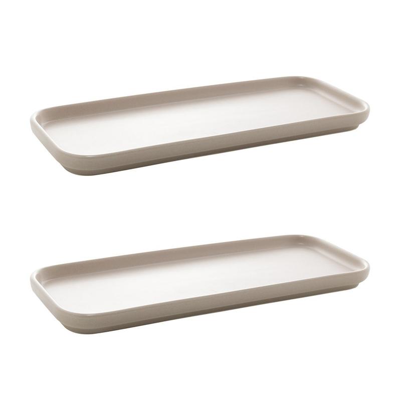 Conjunto 2 Travessas Porcelana Nórdica Bom Gourmet Matt Cinza - Bon ...