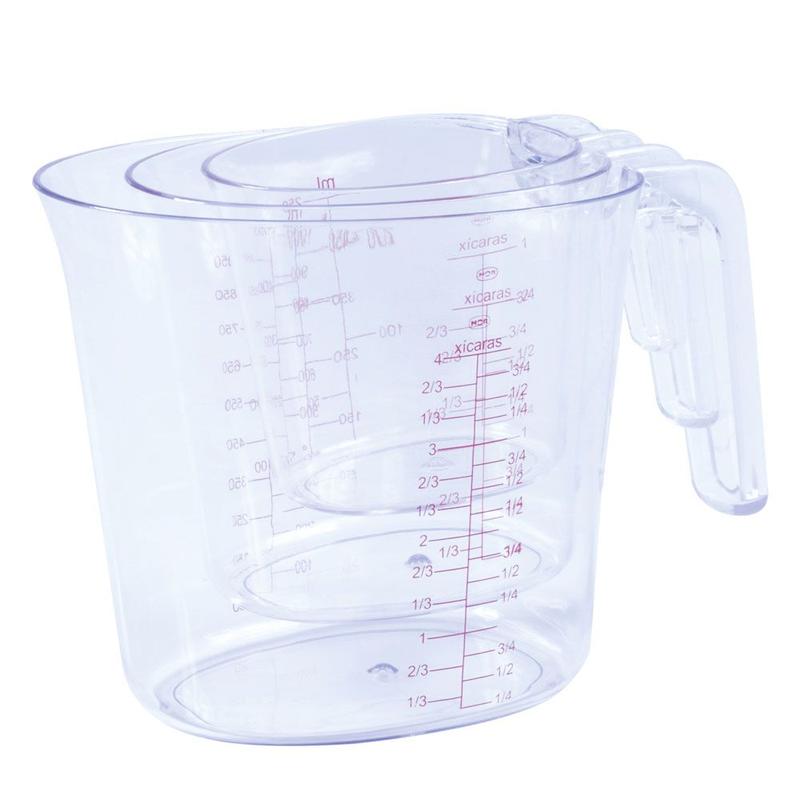 Conjunto 3 Jarras Medidoras Com Alça 250ml, 500ml e 1 Litro - Mor ...
