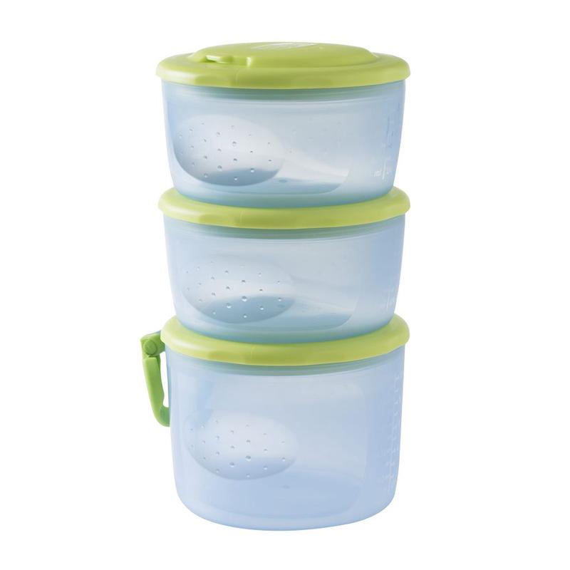 Conjunto 3 Recipientes De Comida Easy Meal Chicco Verde - Pote ...