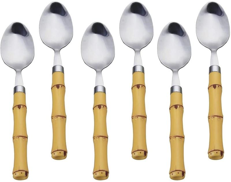 Conjunto 6 Colheres Mesa Aço Inox com Cabo de Plástico Bambu - Lyor ...