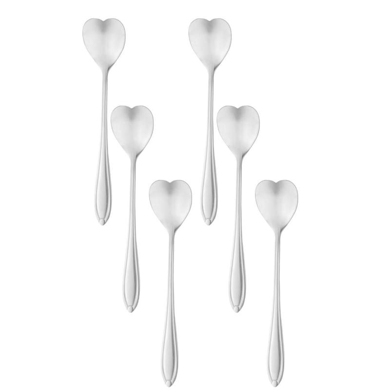 Conjunto 6 Colheres Para Café Chá Sobremesa Bolo Sorvete De Aço Inox ...