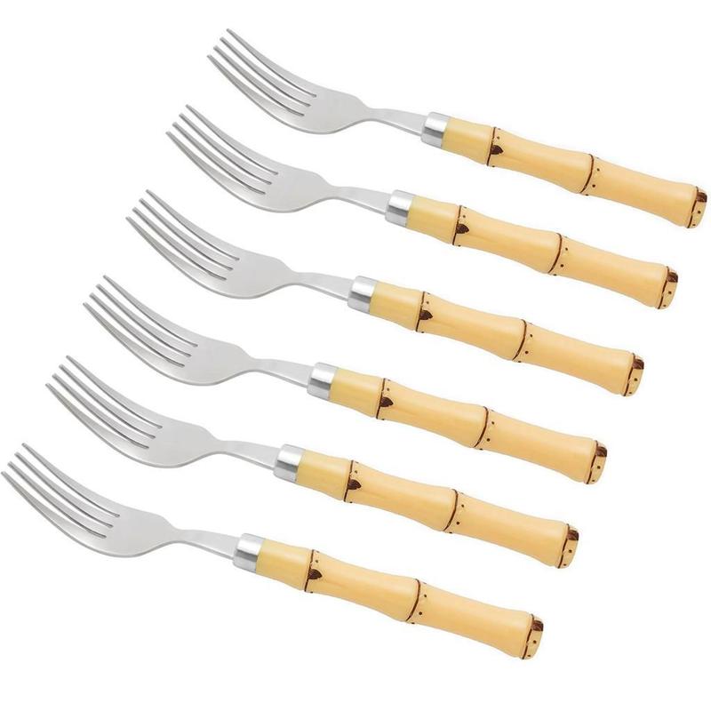 Conjunto 6 Garfos De Mesa Com Cabo De Plástico Bambu Asper - Mimo Style ...