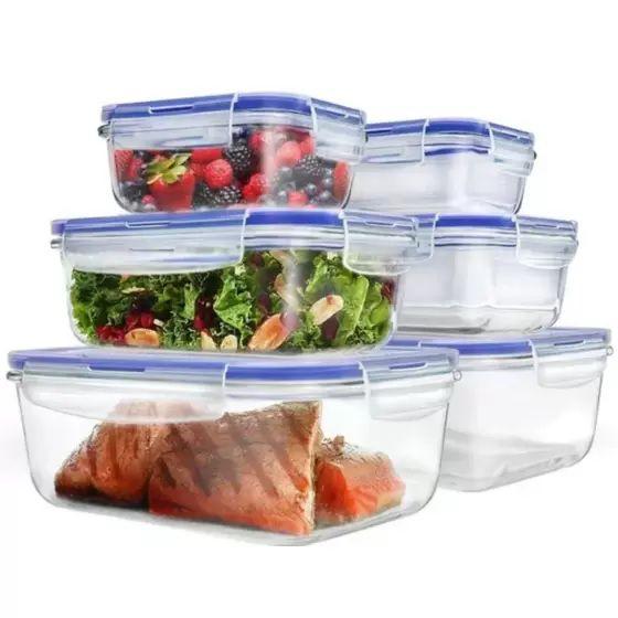 Conjunto 6 Potes Vidro Temperado Hermético tamanhos Variados - Member's ...