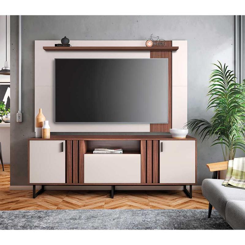 Conjunto Bancada Jurua e Painel Leme com 2 Portas para Tv atA 70 ...