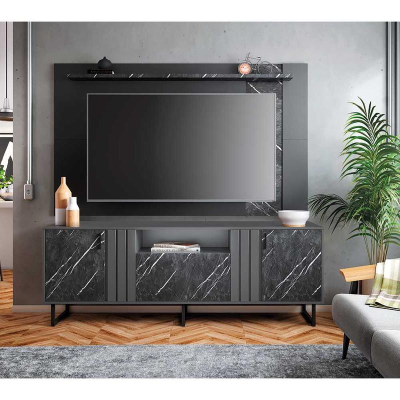 Conjunto Bancada Jurua e Painel Leme com 2 Portas para Tv atA 70 ...