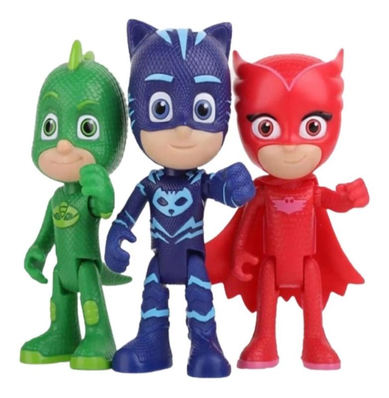 Conjunto Bonecos Pjmasks-15cm Menino Gato Corujita Lagartixo - PJ Masks ...
