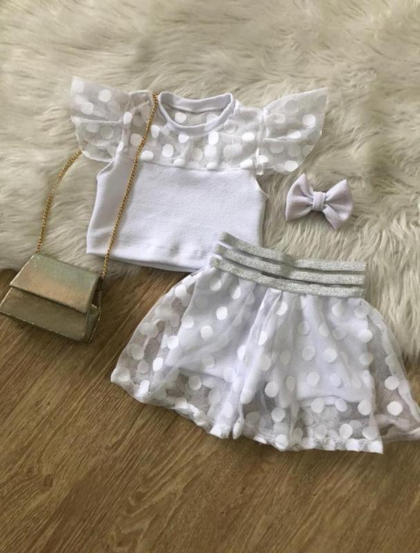 Conjunto branco de tule blusa e saia - Paula catalano - Conjunto de ...