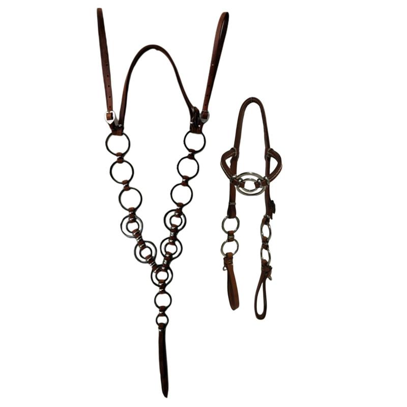 Conjunto Cabeçada e Peitoral Argolado Traia de Frente - Selaria Filimar ...