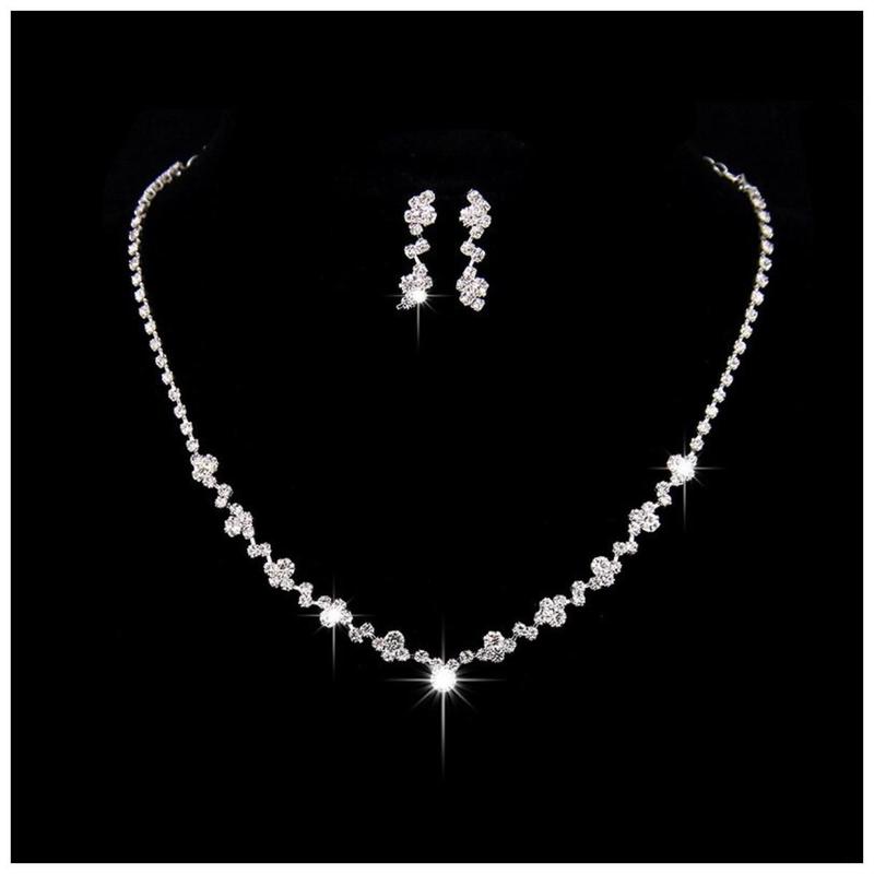 Conjunto Colar E Brinco Strass Noivas Festa Casamento Luxo - REIS ...