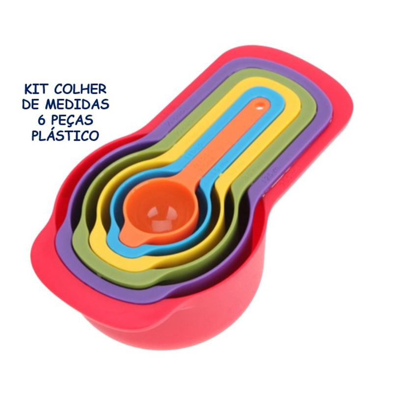 Conjunto Colher Medidora Com 6 Peças de Plástico Cozinha E Confeitaria ...