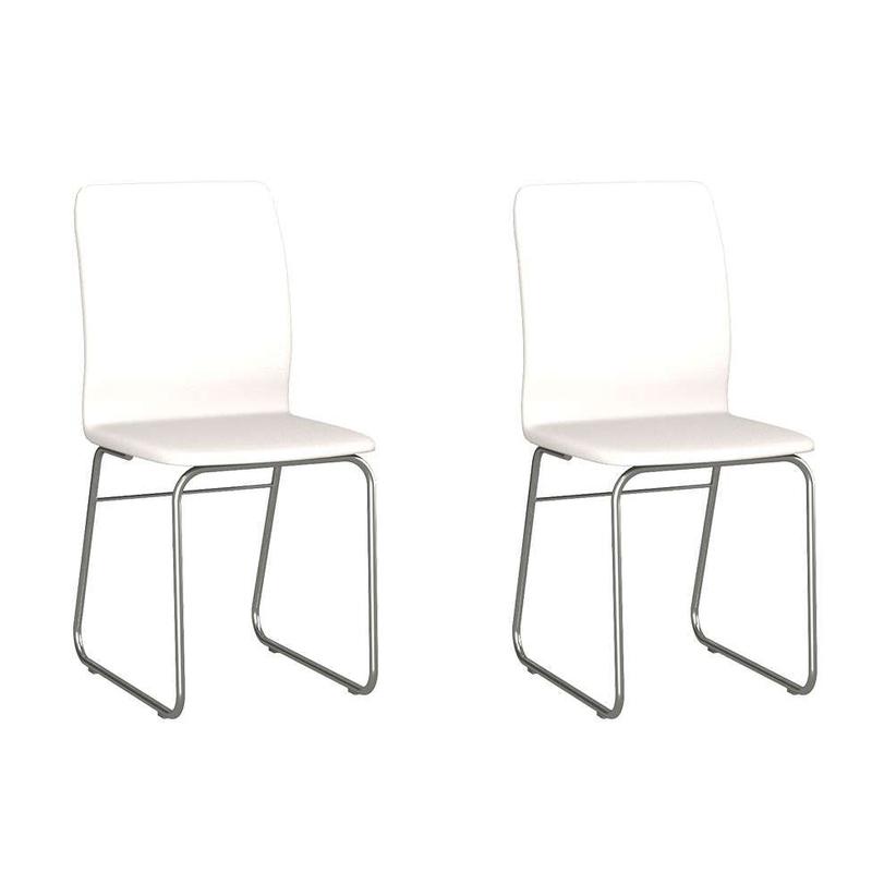 Conjunto com 2 Cadeiras de Jantar Grant Branco e Cinza - Brigatto - Cadeira Fixa / Interlocutor ...