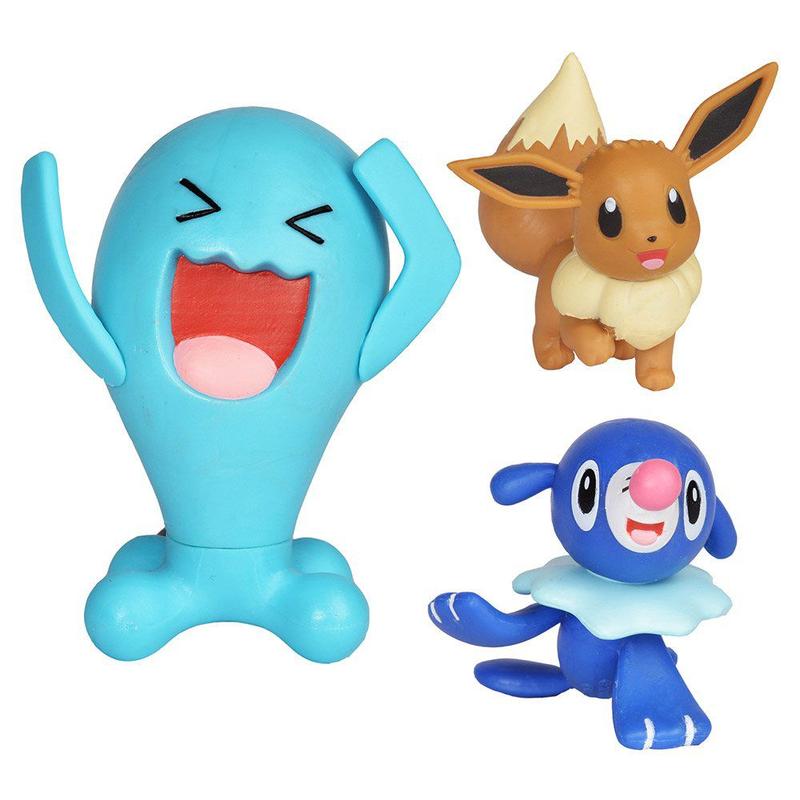 Conjunto com 3 Figuras - Pokémon - Popplio, Eevee e Wobbuffet - DTC - Boneco Pokémon - Magazine ...