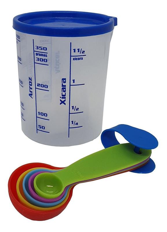 Conjunto Copo Medidor 400ml C/ Tampa E 5 Colheres Medidoras - injetemp ...