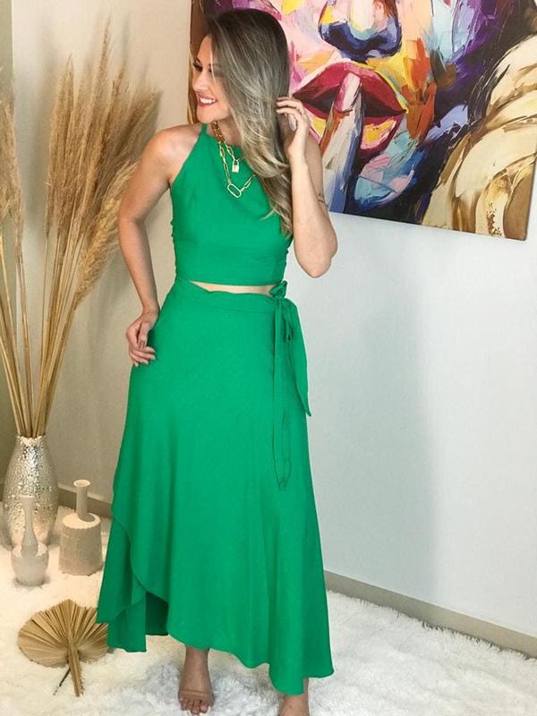 Conjunto Cropped E Saia Envelope - Michele Mello - Conjunto de Roupa ...