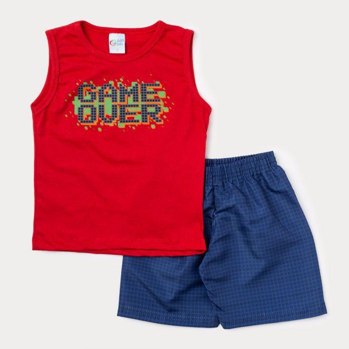 Conjunto Dahti Kids Gamer Over Masculino-Vermelho -2 Pçs - Conjunto ...