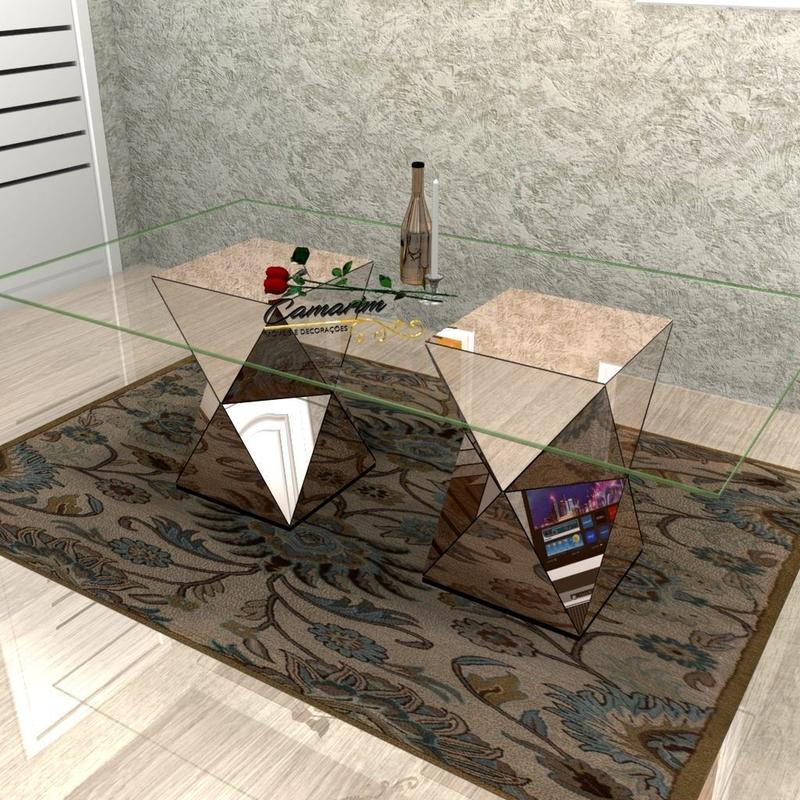 Conjunto de 2 base espelhada (espelho bronze) design para mesa de jantar - bm03bz - CAMARIM ...