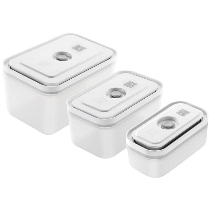 Conjunto de 3 Potes Plástico P/M/G Vácuo Branco Fresh & Save Zwilling ...