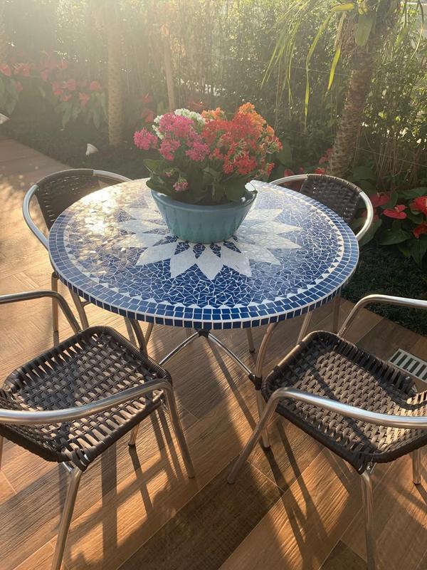 Conjunto de 4 Cadeiras Chata C/ Tampo de 100cm - Myo Atelier - Móveis ...