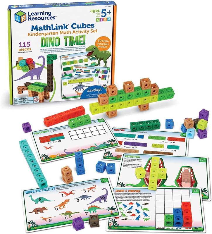 Conjunto de Atividades de Matemática Cubos MathLink Dino Time 115 Peças ...