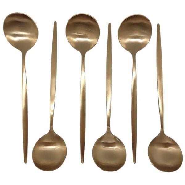 Conjunto de Colher de Mesa Opera 21CM AÇO INOX Champanhe 6 Peças LYOR ...
