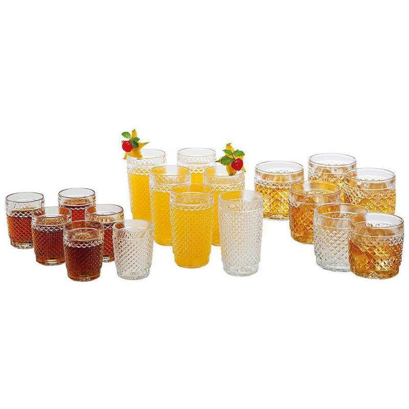 Conjunto de Copos em Vidro Barroco 18 Peças - Mais Amigas - Copos ...