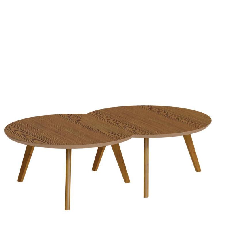 Conjunto De Mesa Classic Luna Imcal 60376 Freijó Centro - Mesa de Centro - Magazine Luiza