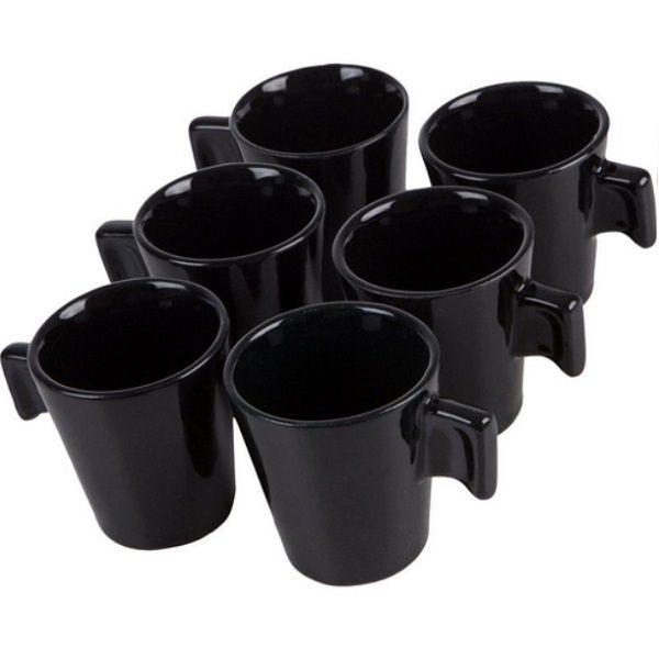 Conjunto de Mini Canecas de Ceramica BLACK 6 Peças Mimo STYLE CR591 ...
