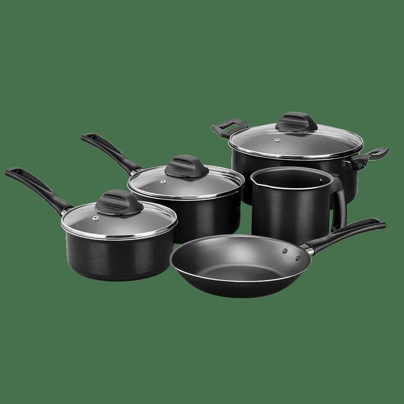 Conjunto de Panelas Antiaderente 5 Peças Preto Continental - Jogo de ...