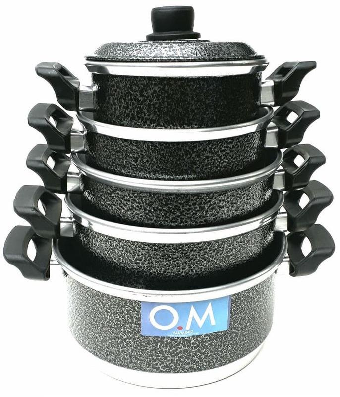 Conjunto De Panelas De Alumínio Com Tampa Kit Com 5 Peças - Om Aluminio ...