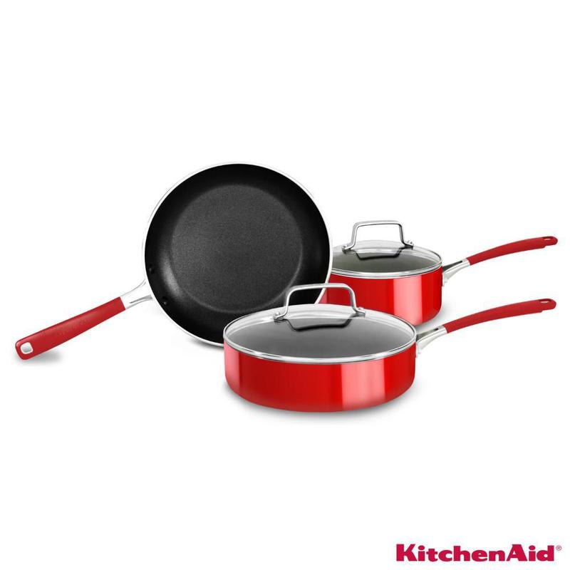 Conjunto De Panelas Em Alumínio Esmaltado Verm 3 Peças - KITCHENAID ...