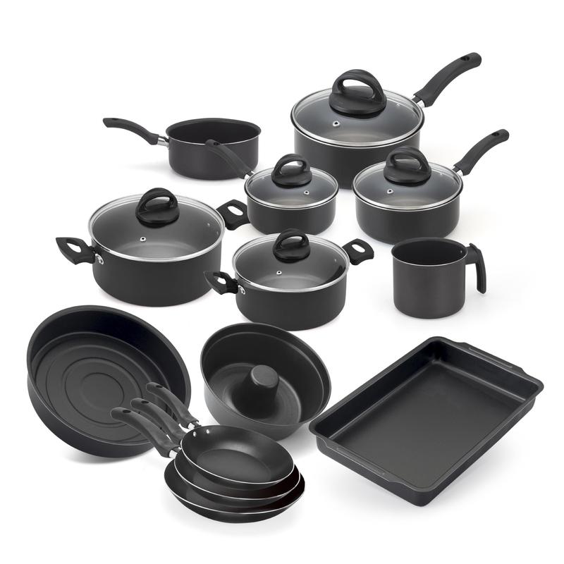 Conjunto De Panelas Preta com 13 Peças Com Tampa de Vidro - ALUMINIO ...