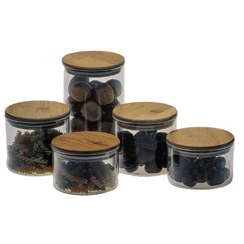 Conjunto De Potes Com Tampa De Bambu Hermético Member'S Mark - Pote ...