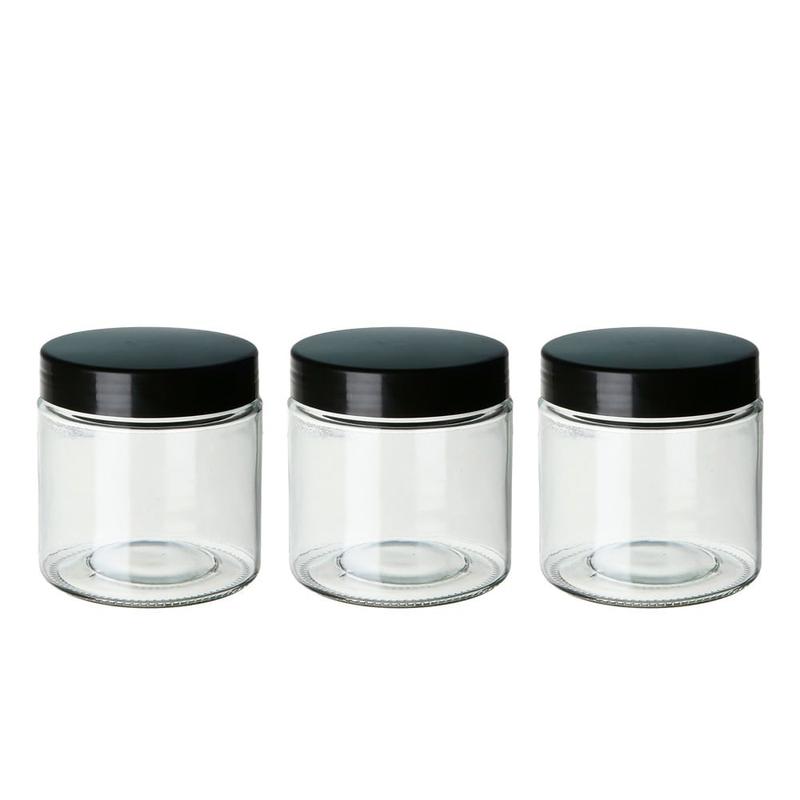 Conjunto de Potes de Vidro Le Easy com Tampa Preta 3 Peças 700ml - Pote ...