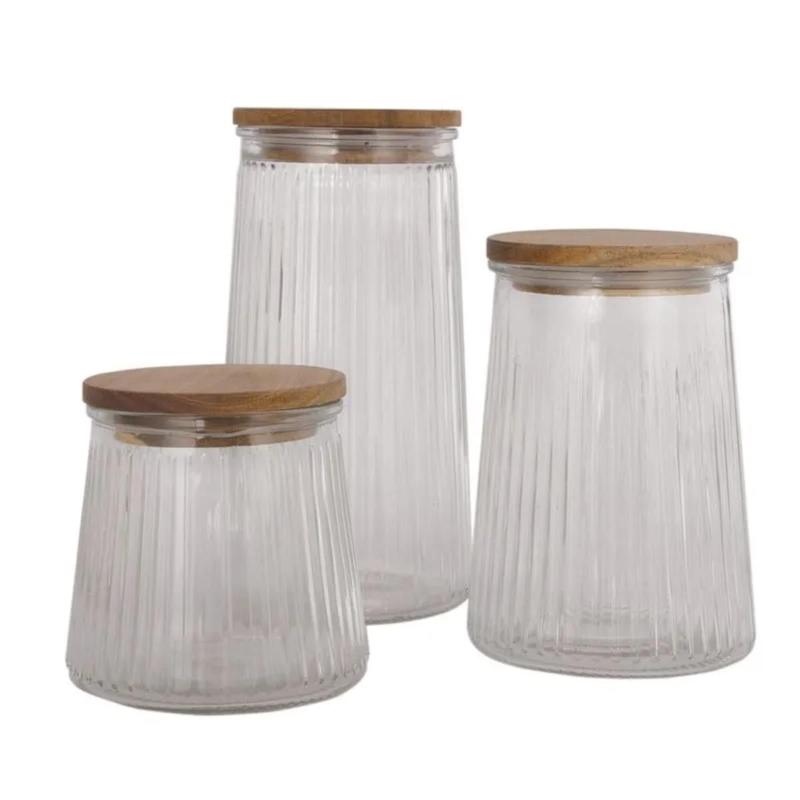 Conjunto de Potes Herméticos Em Vidro Raye 3 Peças Members Mark ...