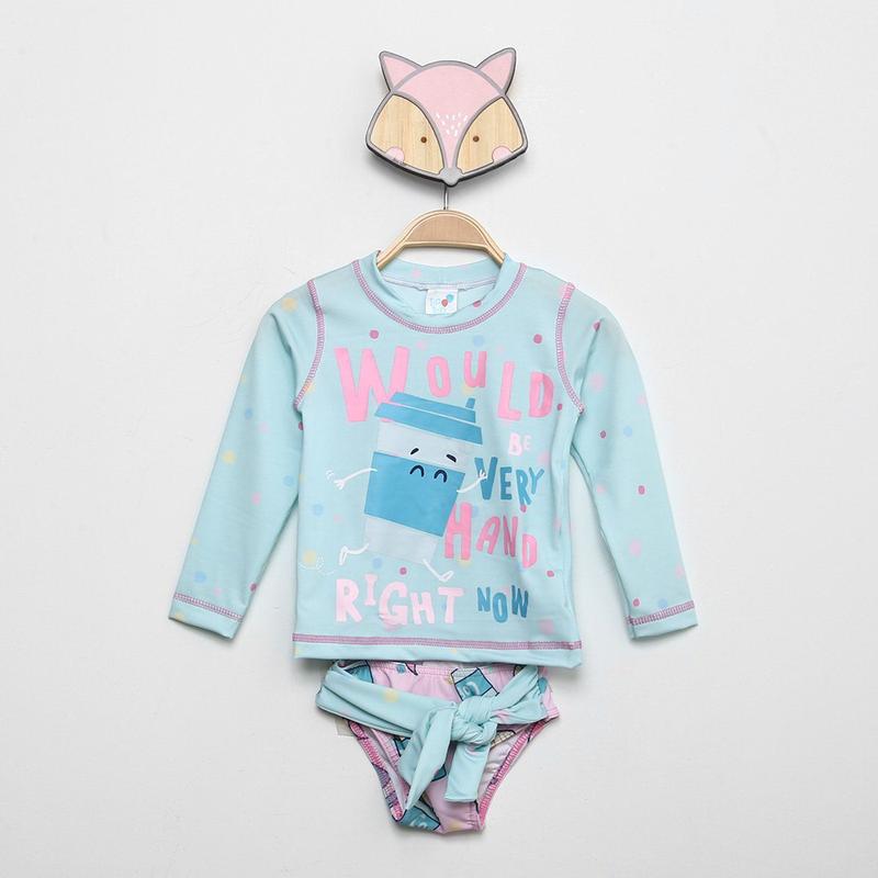 Conjunto De Praia Infantil Tip Top Camiseta Manga Longa E Calcinha UV ...