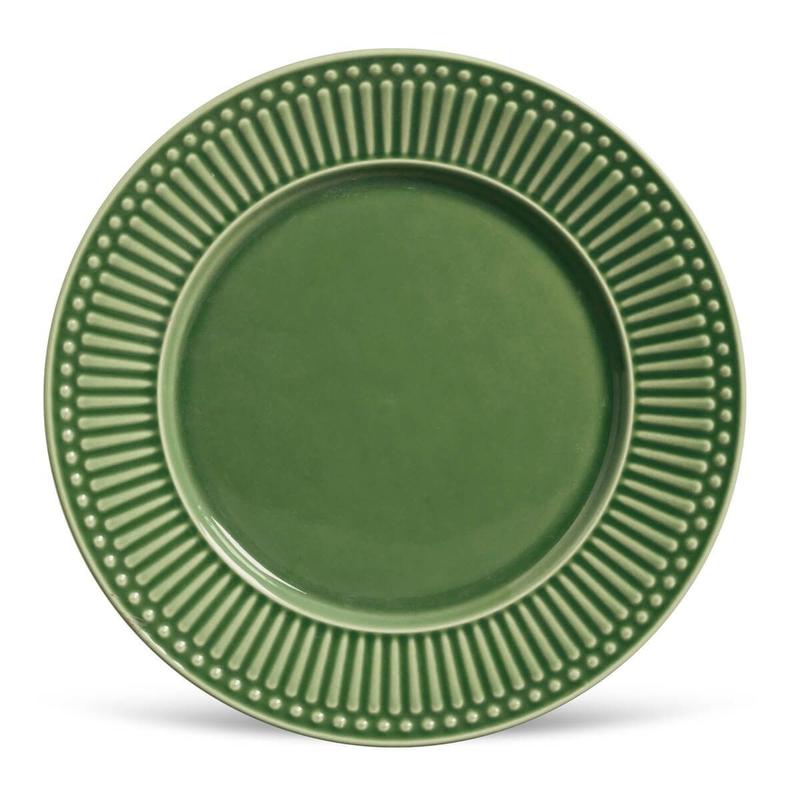 Conjunto de Pratos Rasos 06 Peças Cerâmica 26cm Roma Verde Sálvia Porto ...