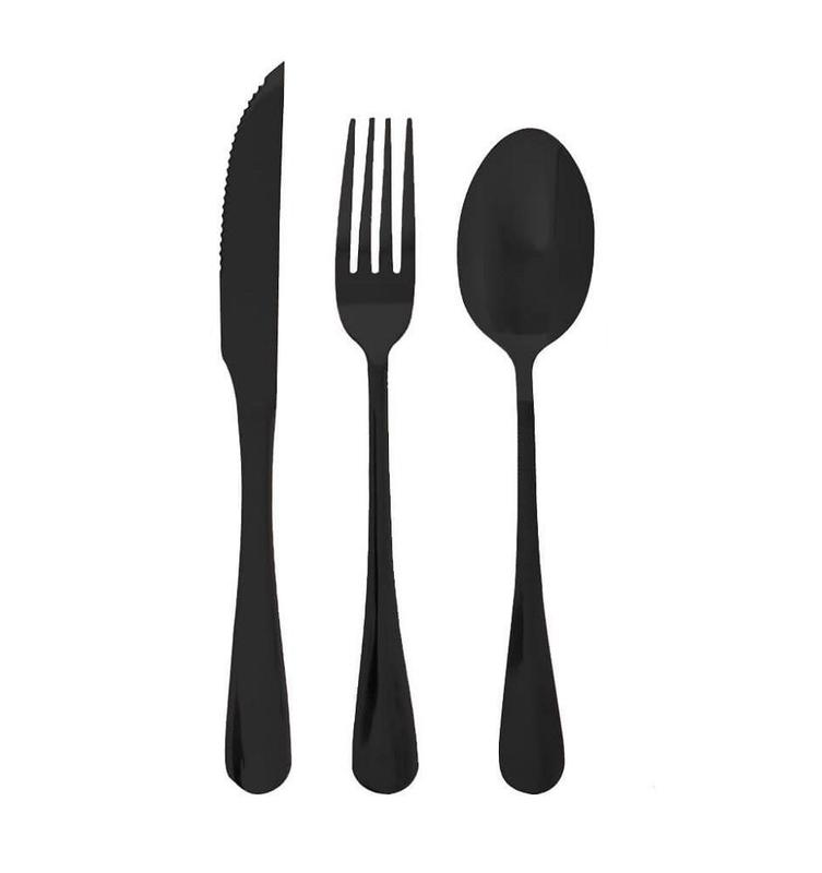 Conjunto de talheres em aço inox preto com 18 peças - Casa Ambiente ...