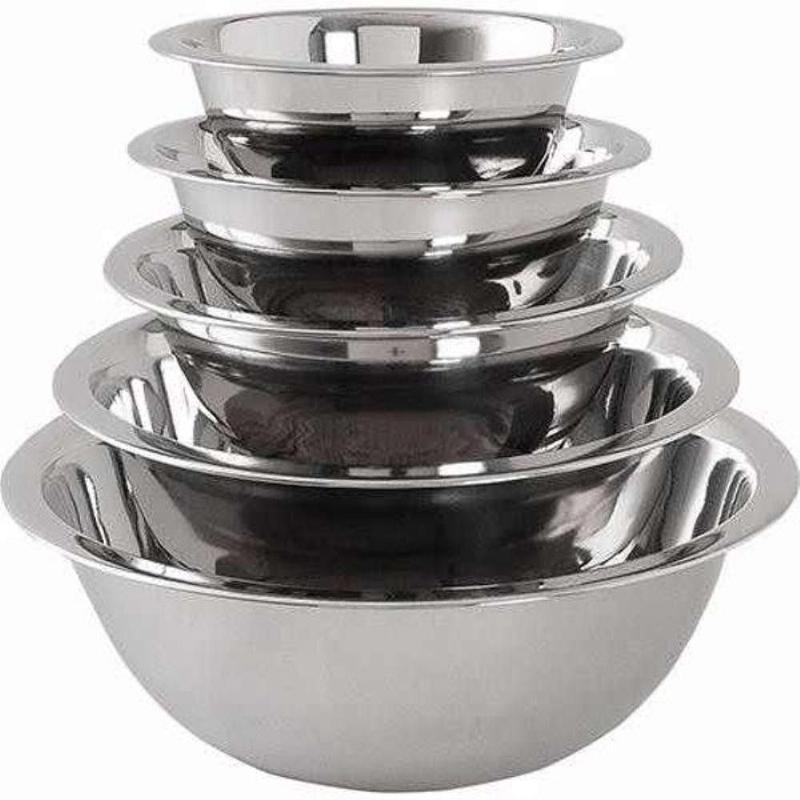 Conjunto de tigelas com 5 peças em inox orcil (20, 24, 28, 32, 36 cm ...