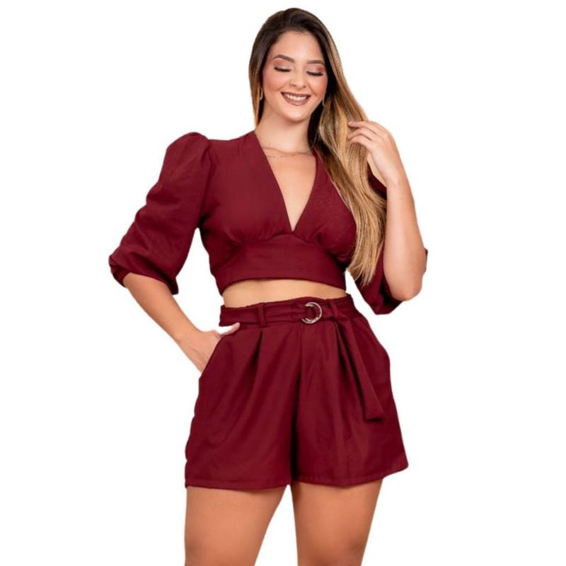 Conjunto Feminino Blusa Short Roupas Femininas - Bellucy Modas ...