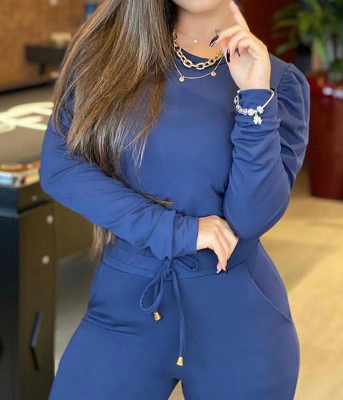 Conjunto Feminino Moletinho Moletom Manga Fofa Longa Inverno - DINÉIA ...