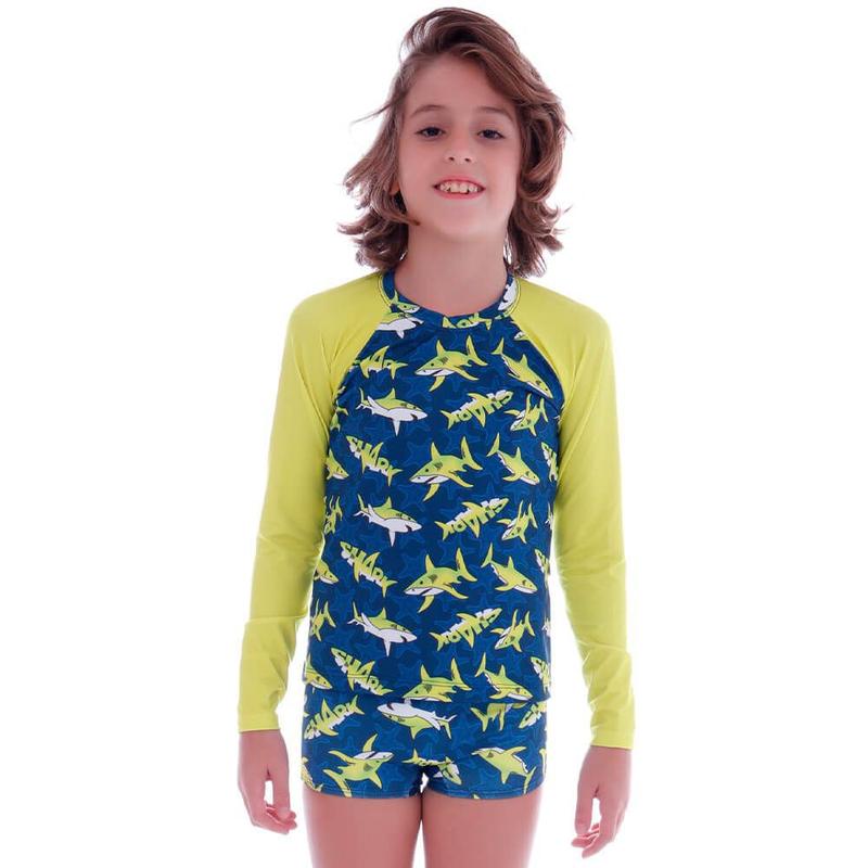 Conjunto Infantil de Proteção UV Shark - Cecí - Cecí Moda Praia - Moda ...