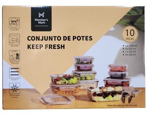 Conjunto Kit 10 Pote Vidro Hermético Marmita Fitness Freezer - Member's ...