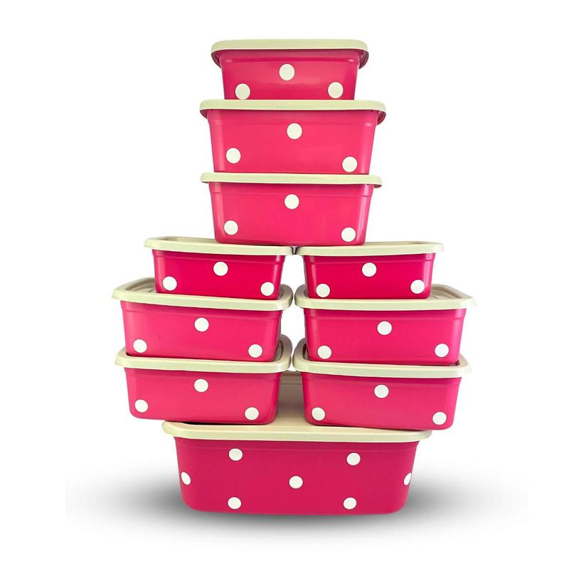 Conjunto Kit De 10 Potes Com Tampa Para Marmita E Alimentos - VPJ ...