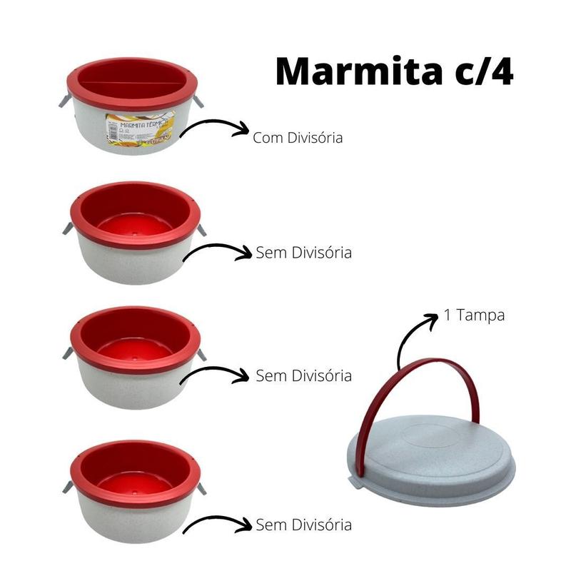 Conjunto marmita termica c/4 pçs - GUFANI - Marmitas - Magazine Luiza