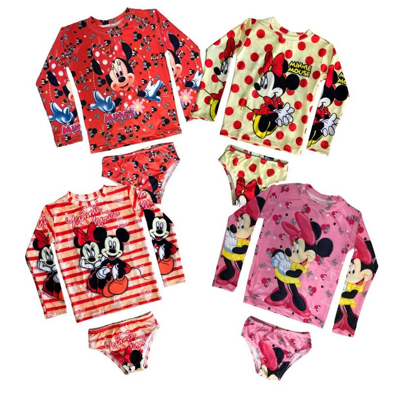 Conjunto Moda Praia Infantil Menina Blusa Térmica Biquini 2 peças ...